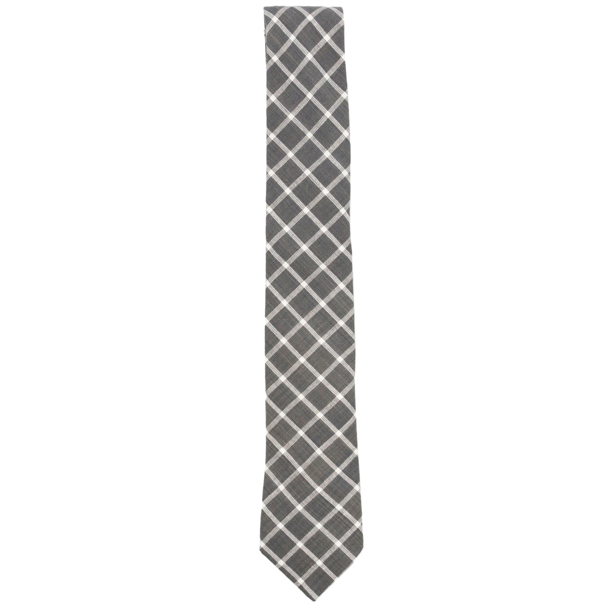 Checkpoint Grey and White Woven Cotton Necktie Made in Canada – Cursor ...