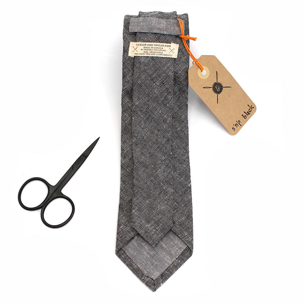 Linen Neckties handmade in Canada by Cursor & Thread